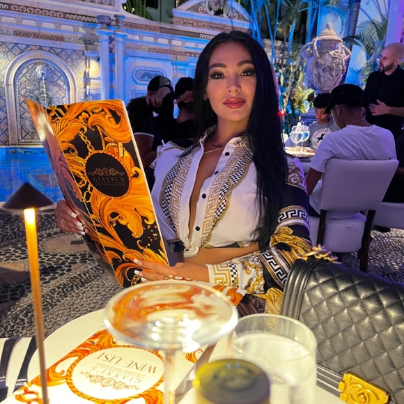 Versace | Pants & Jumpsuits | Versace Outfit Tags Receipt And Bags ...